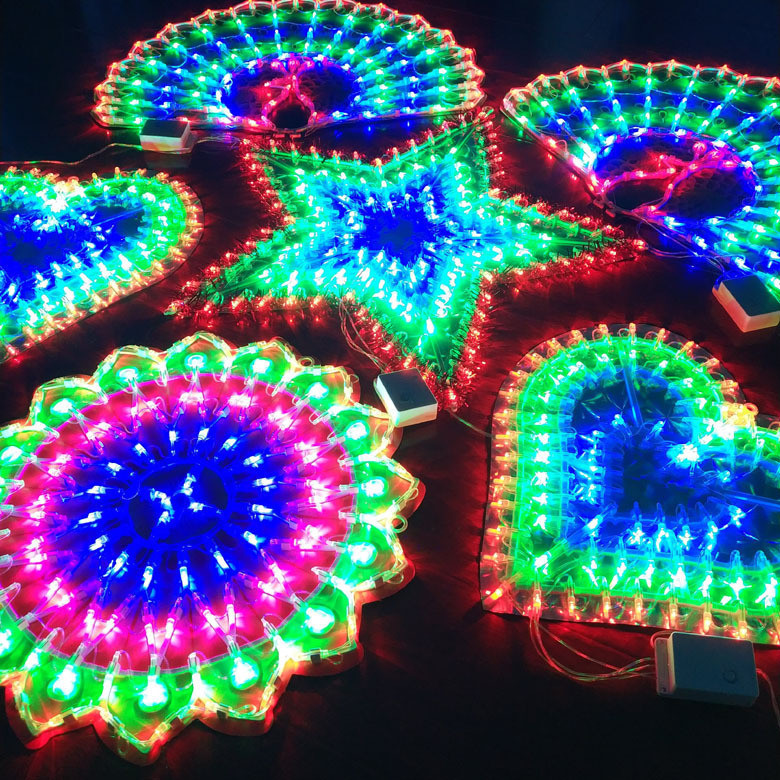 Ligyetor Parol Christmas LED Lights Seven Star Glittering Seasonal ...