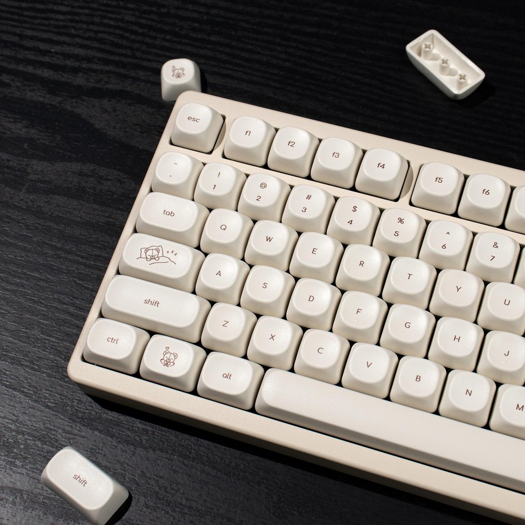 Minimalist Animals White Keycaps MOA profile PBT Keycaps for MX ...