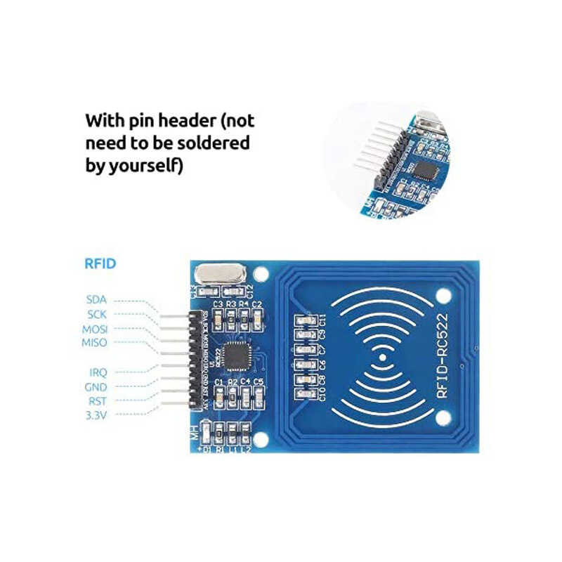3pcs Mifare Kit RC522 RFID Reader Module with S50 White Card and Key Ring for Arduino Raspberry ...
