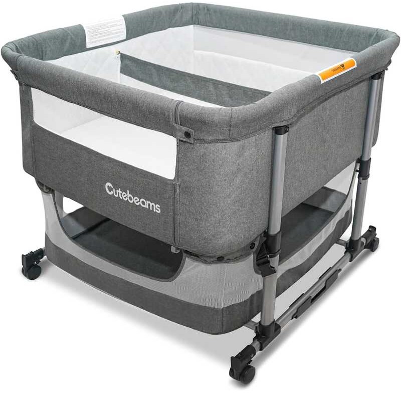 cutebeams Twin 2 Babies, 3 in 1 Bedside Co Sleeper Double Twins，Rocking ...