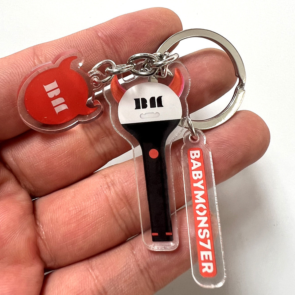 Kpop Idol BABYMONSTER Acrylic Lightstick Charm Keyring Keychains ...