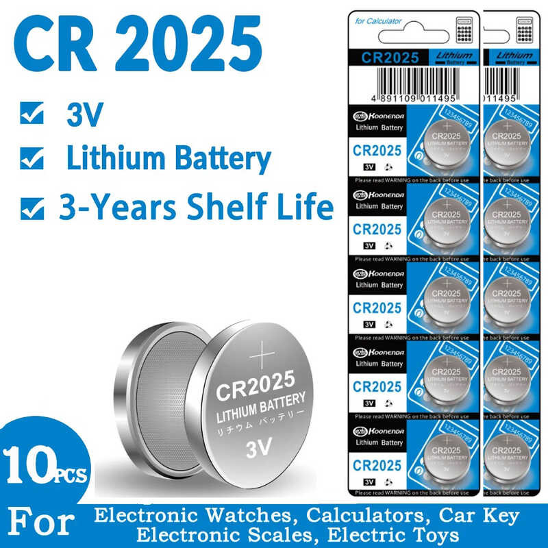 10Pcs160mah Cr2025 Coin Cells CR 2025 Dl2025 Br2025 Lm2025 Ecr2025 3V ...