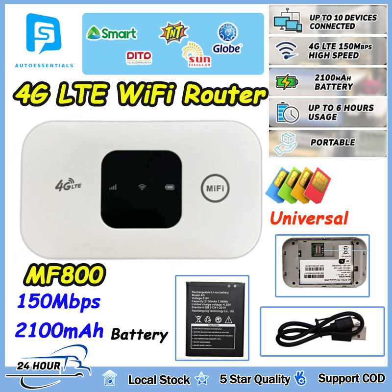 Pocket WiFi Openline 4G LTE Hotspot Router Modem 2100mAh Universal Sim ...