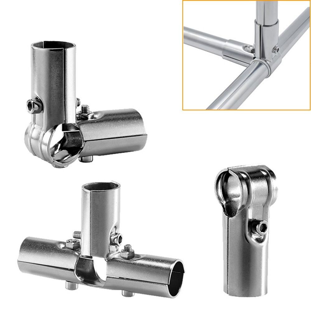 1Pc 25mm Round Pipe Joint Stainless Steel Tube Connector Clothes ...