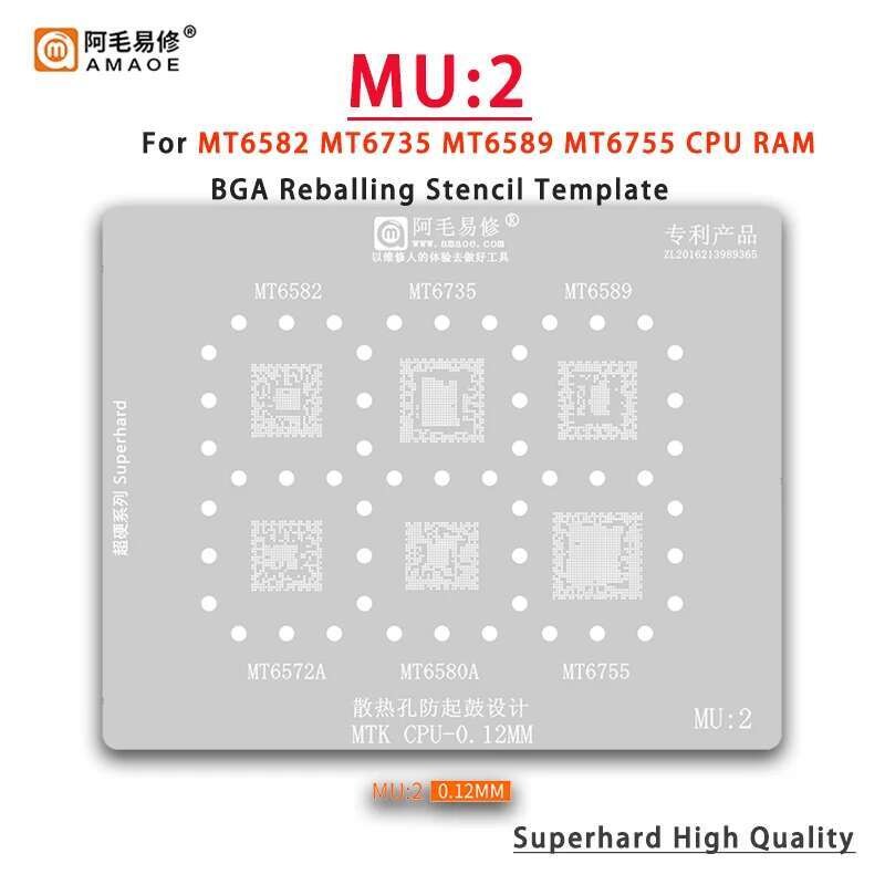MU1-5 Amaoe BGA Rebalg Stencil Para sa MT6885Z MT6853V MT6769V MT6779V ...