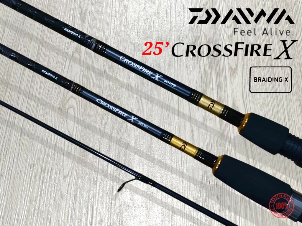 DAIWA 2025' CROSSFIRE X SPINNING/ BAITCASTING (BC) FISHING ROD | Shopee Philippines