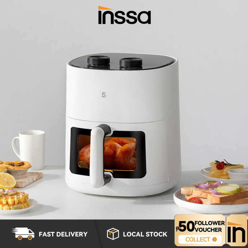 Inssa X Simplus Air Fryer 5L Capacity Tempered Glass Viewing Window Dual-Knob Operation Wide ...
