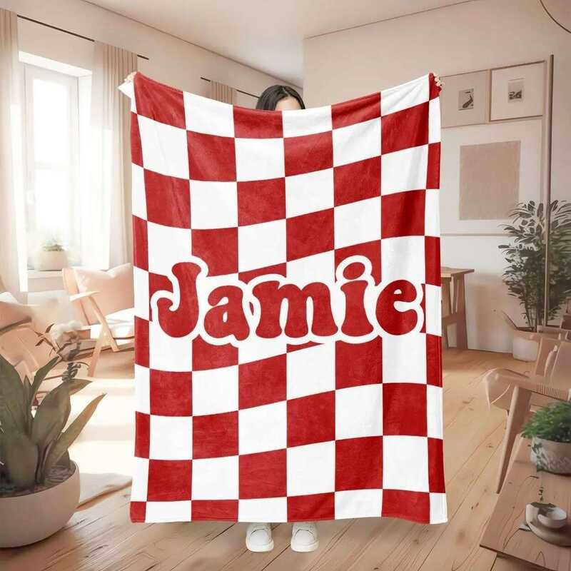 blanket customized Personalized plaid blanket, customizable name ...