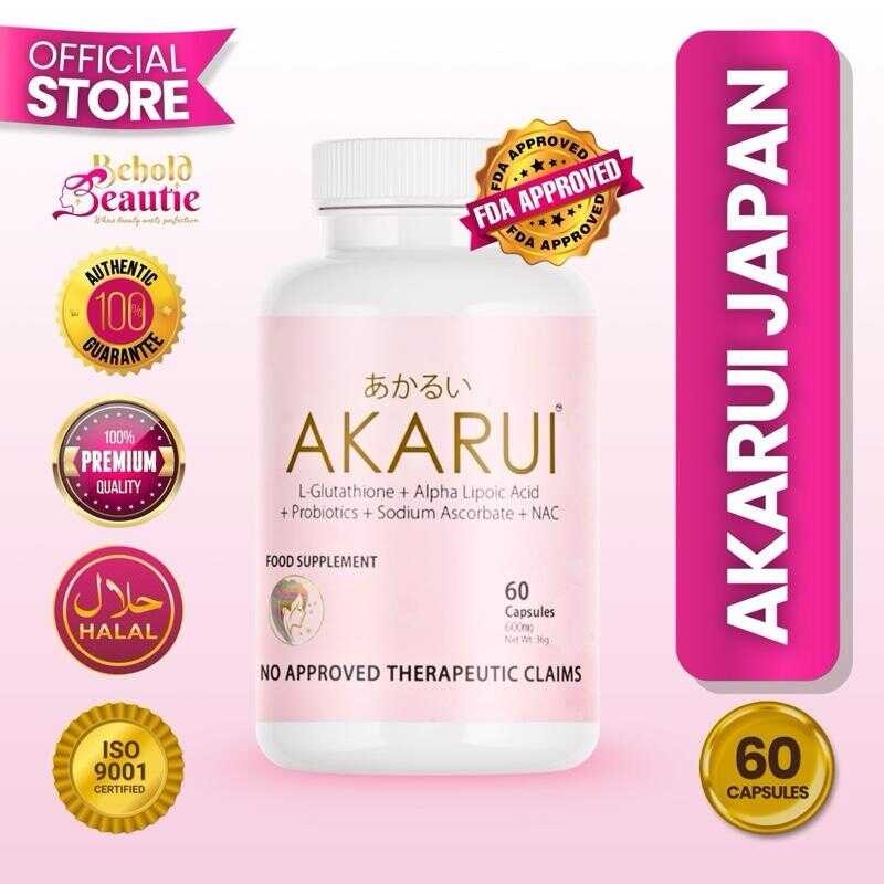 AKARUI JAPAN WHITENING Gluten Free Collagen, Cq10, B Vitamins, Vitamin ...