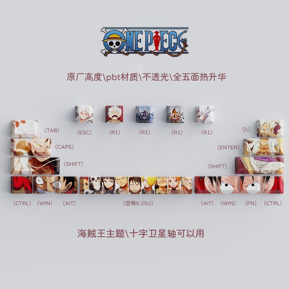 Original Pbt Highly Opaque Keycap One Piece Sailing Sun God Nika Luffy ...