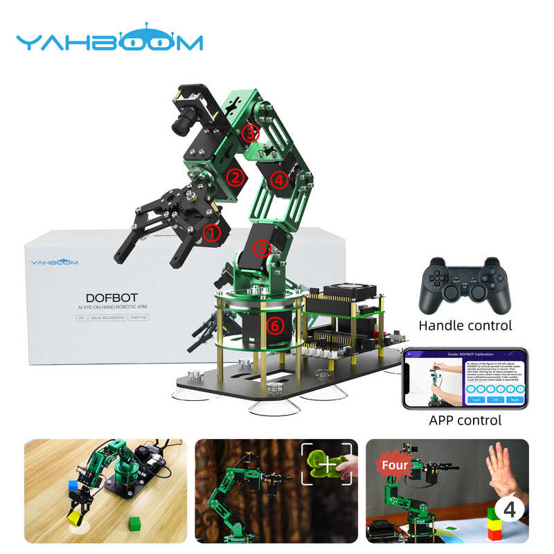 687 Yahboom DOFBOT AI Vision Robotic Arm Kit ROS Robot For Raspberrypi ...