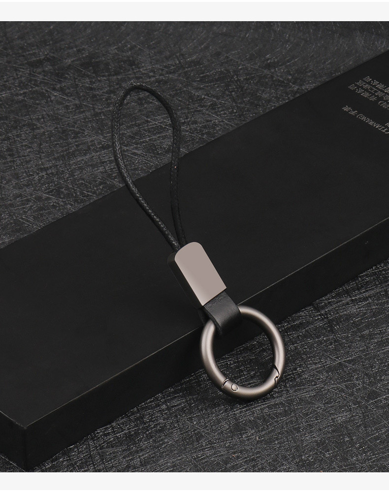 Genuine Leather Key Chains for Men Women Car Keychain Lanyard Cotton ...