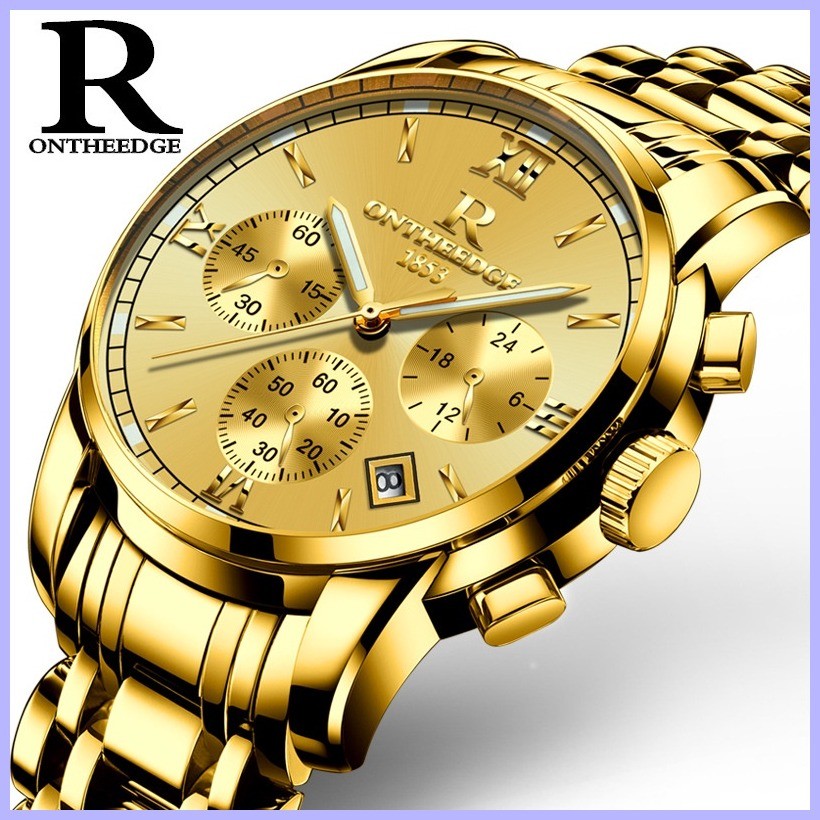 ONTHEEDGE Watch for Men Waterproof Stainless Steel Unisilver/Gold ...