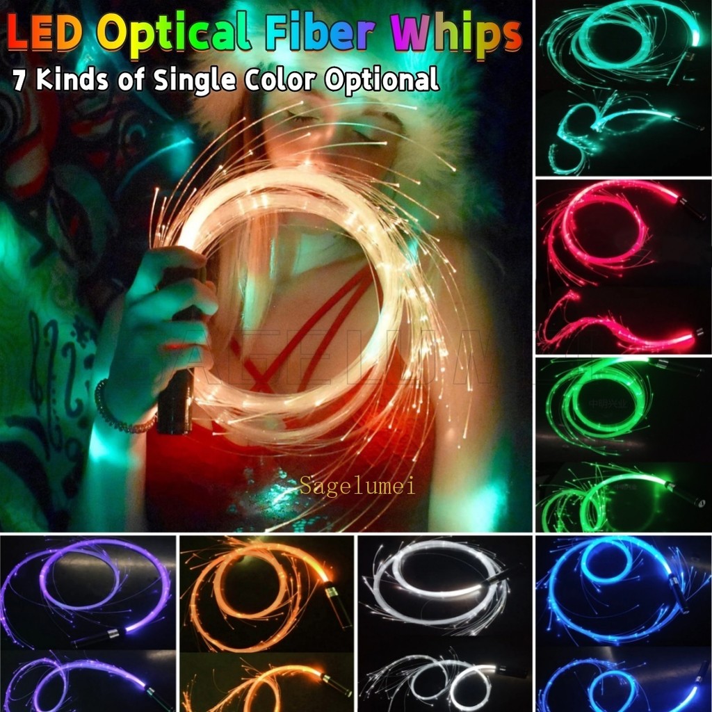 LED Optical Fiber Whip Rechargeable Fiber optic Pixel Light-up Whips ...