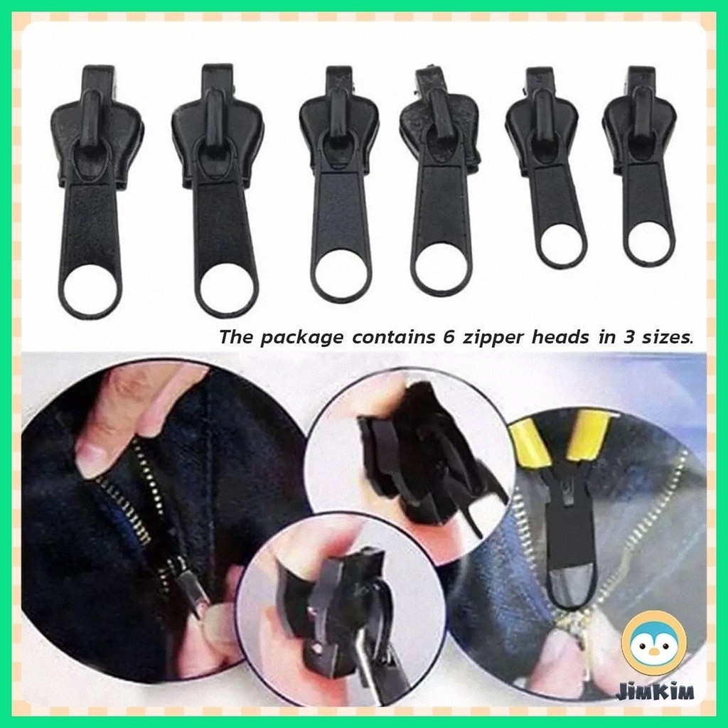 JimKim 6pcs Zipper Slider Head Universal Instant Fix Replacement ...