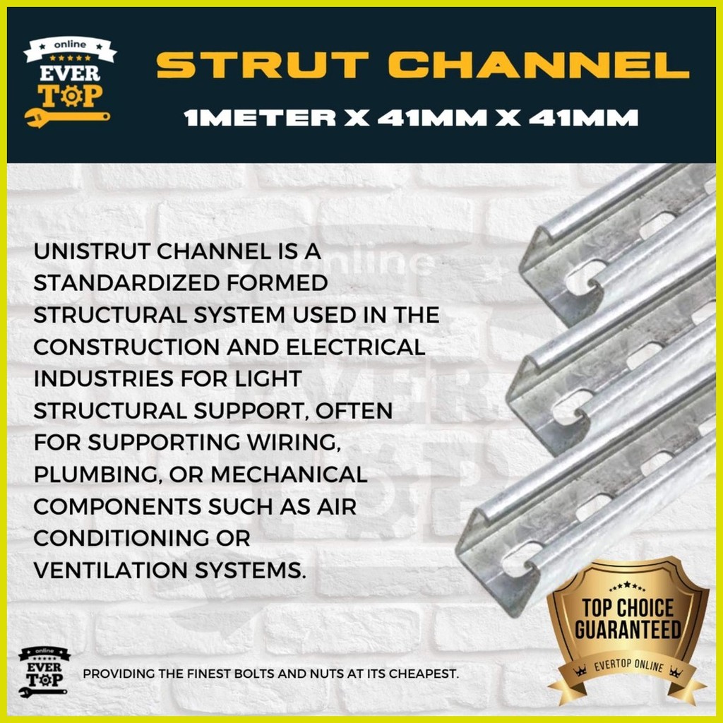 Perfect Condition Strut Channel 1meter 41mmx41mm / x 25mm Unistrut ...