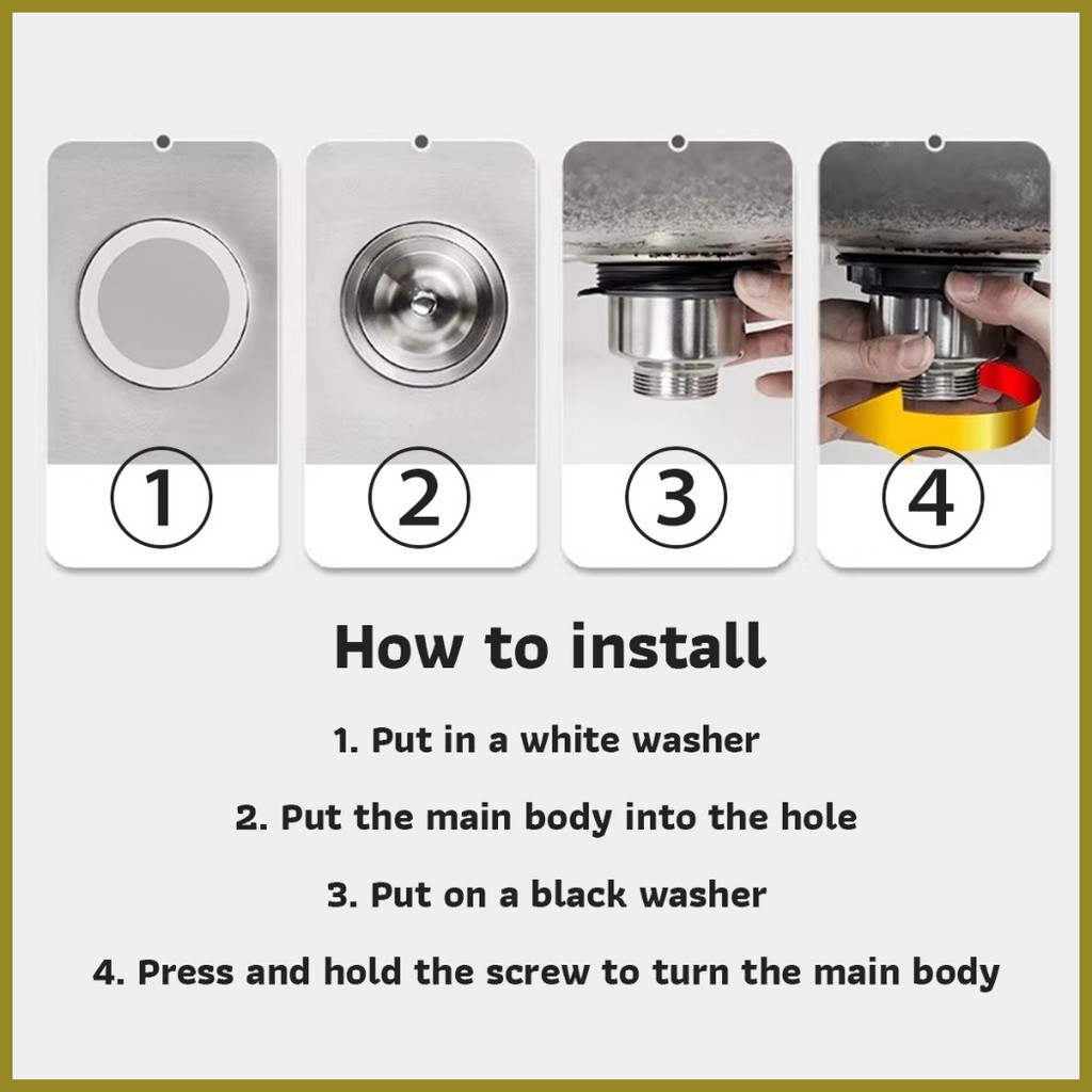☪ ShopCom Stainless Steel Sink Drain Strainer Kit Kitchen Drain ...