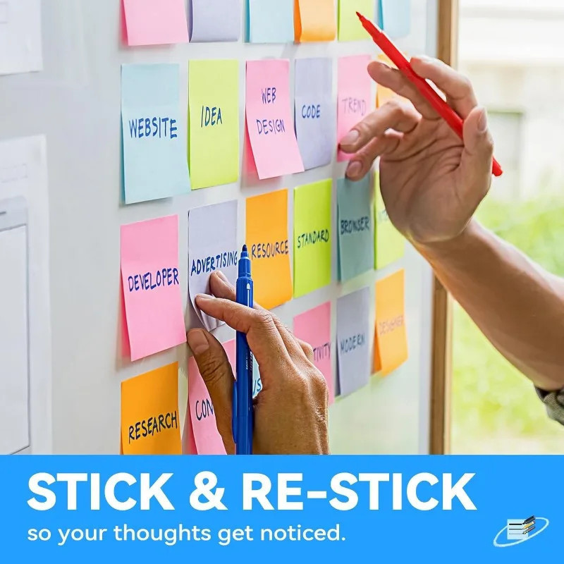 5 Packs Tearable Mini Sticky Notes - Square Self-Adhesive Memo Pads ...