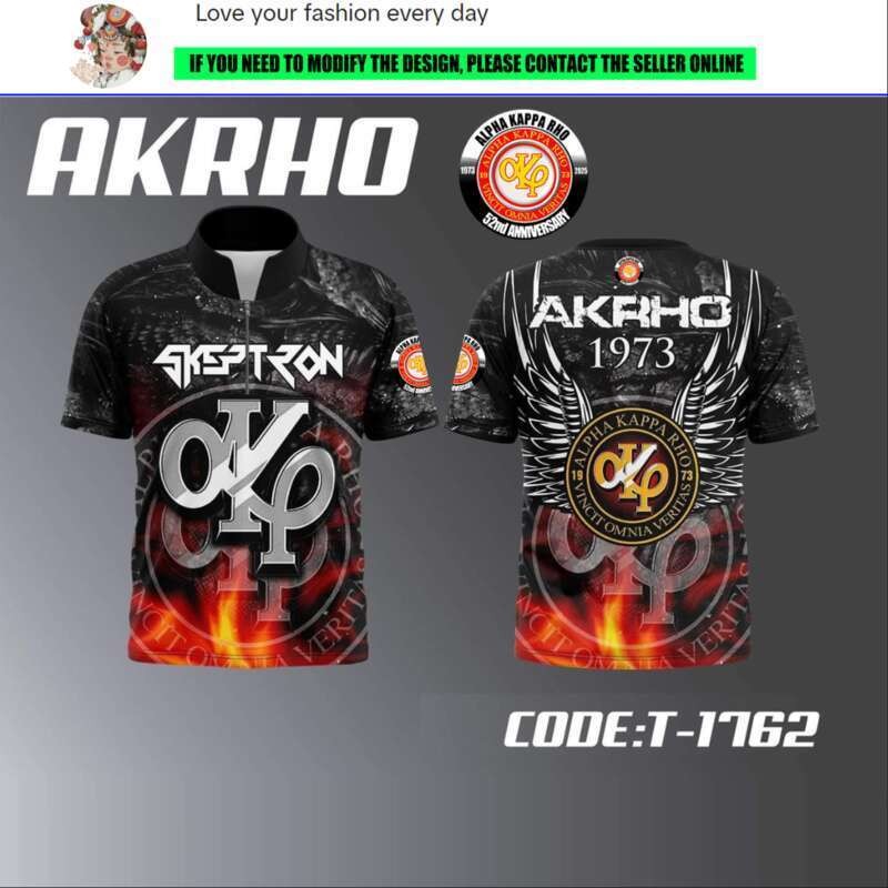 2025 ALPHA KAPPA RHO 52nd Anniversary Commemorative Black Red Flame ...