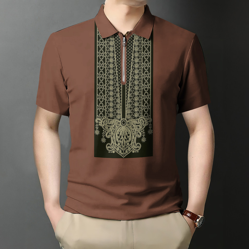 Ethnic Style Men's Barong Polo Shirt for men Clothing Vintage Polo ...