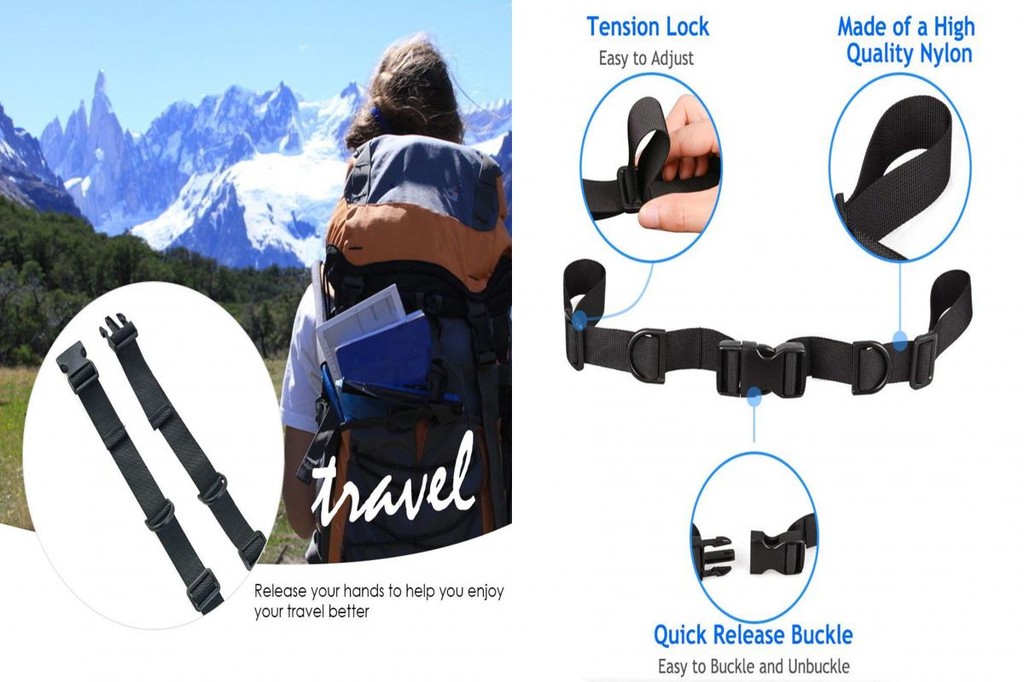 Cute_ Adjustable Bag Backpack Anti-slip Webbing Chest Buckle Clip ...