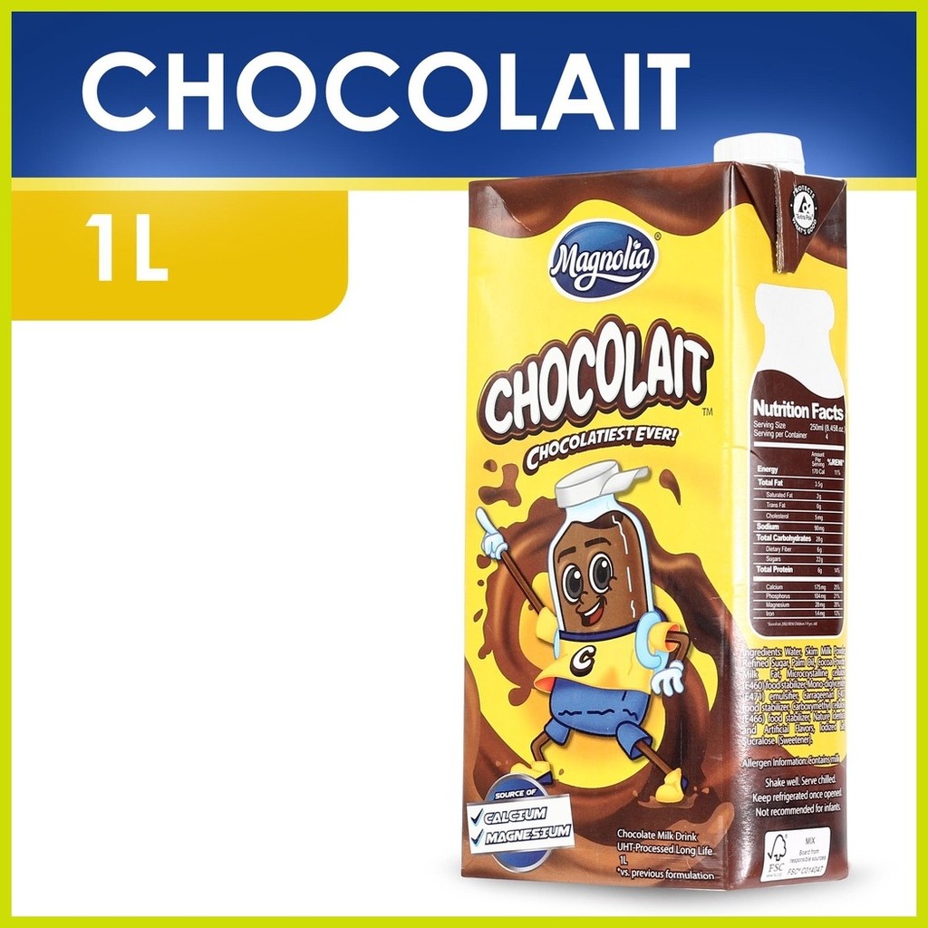 MAGNOLIA Chocolait 1L Chocolate Flavored Milk Drink, Source of Calcium ...