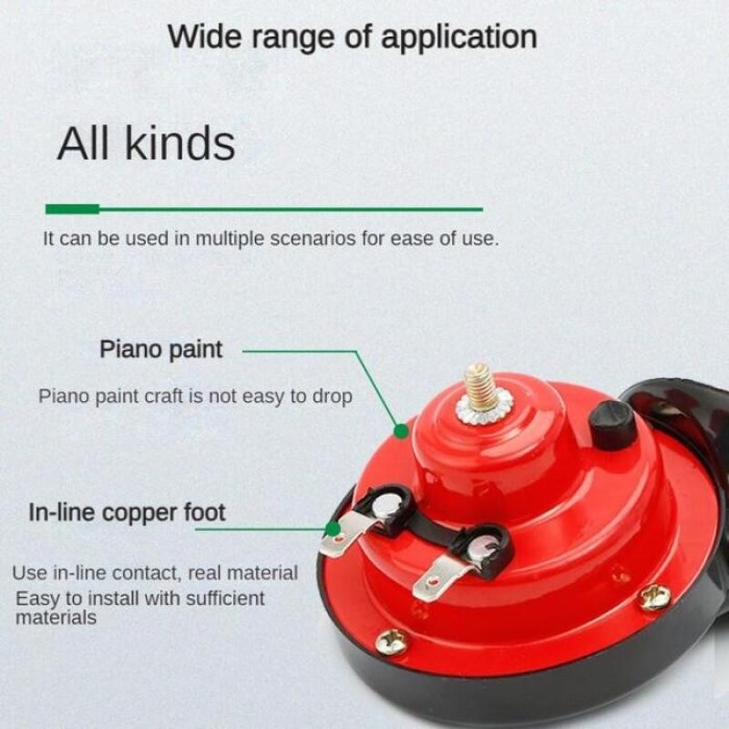 GSE Auto Parts 2pcs Universal Loud Car Horn 12V 24V Electric Snail Horn ...