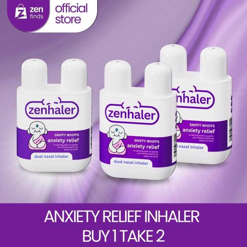 TRIO PACK Zenhaler Anxiety Dual Nasal Inhaler For Stress Relief And ...