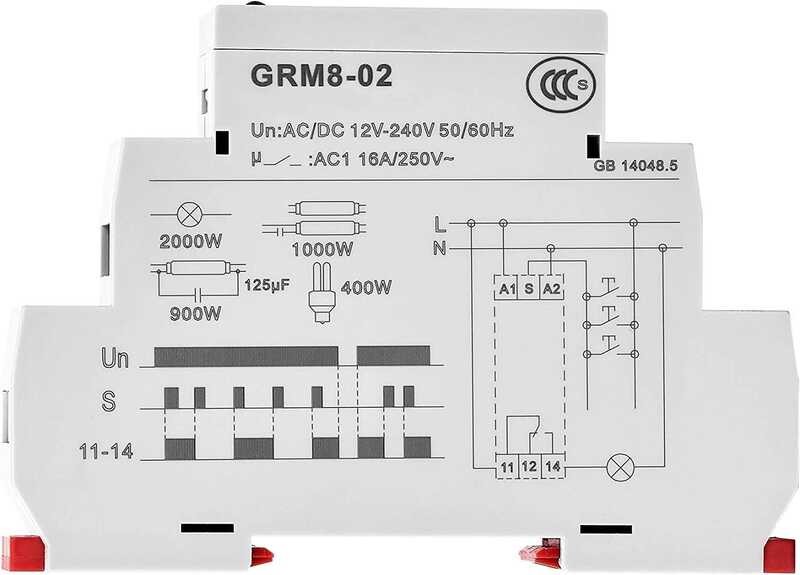 Electronic GAEYAELE GRM8 Lock Relay Memory Relay Pulse Relay SPDT 16A ...