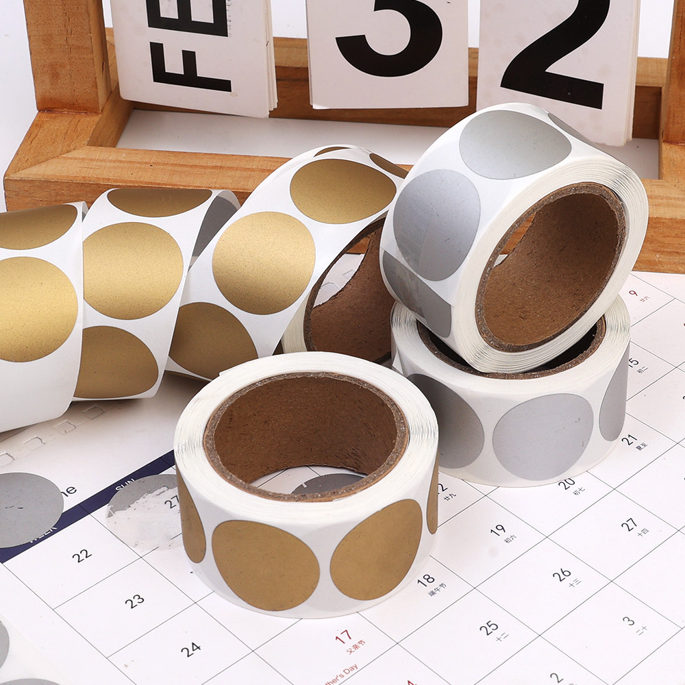 2 Rolls Silver Scratch Off Stickers - Round Shape Labels Sticker - DIY ...