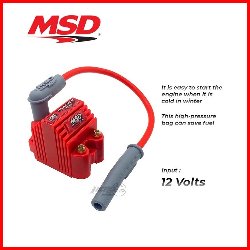 MSD E-core Racing Ignition Coil Universal Blaster Coil SparkPlug Cap ...