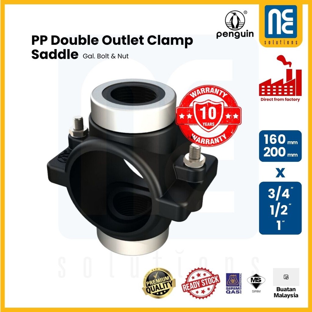 HDPE Compression Poly Pipe Fitting Poly Pipe Clamp Saddle Clamp Female ...