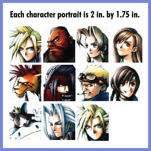 Final Fantasy VII Final Fantasy 7 FF7 FFVII Character Portrait Menu ...