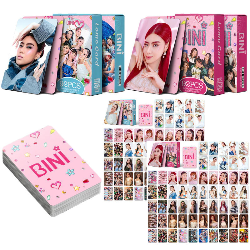 30/92/124 boxed sticker holographic BINI postcard Kpop Lomo card Laser ...