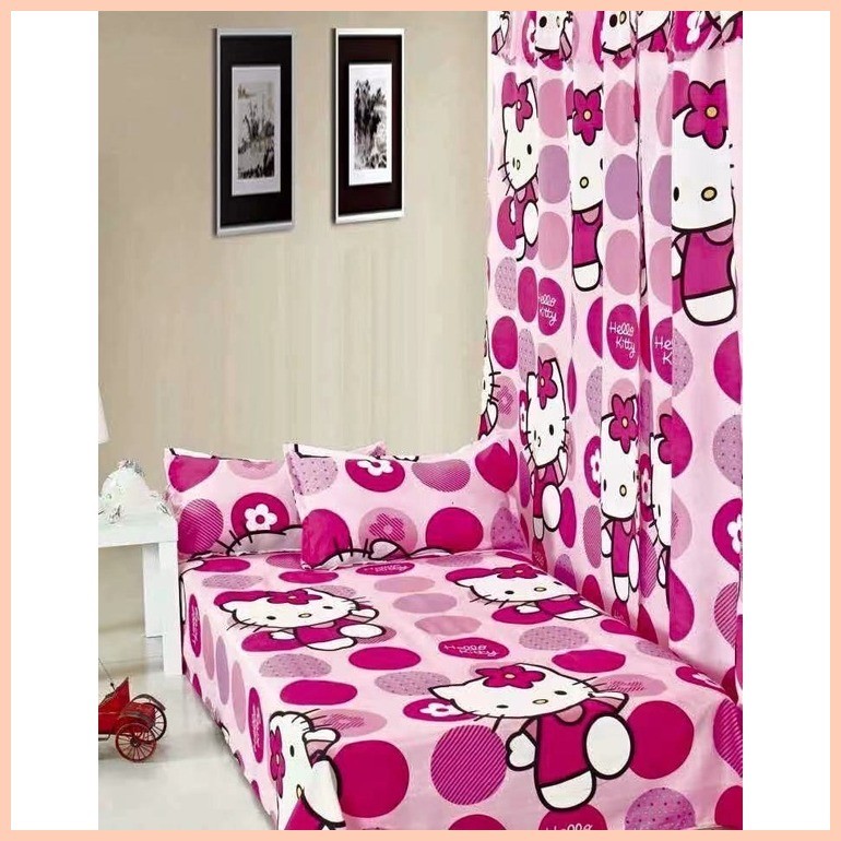 ⊙ ☼ DH hello kitty design 4in1 with curtain family size ,Single Size ...