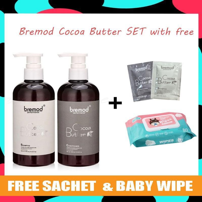 BREMOD SHAMPOO & CONDITIONER SET WITH FREE WIPES AND SACHET | Shopee ...