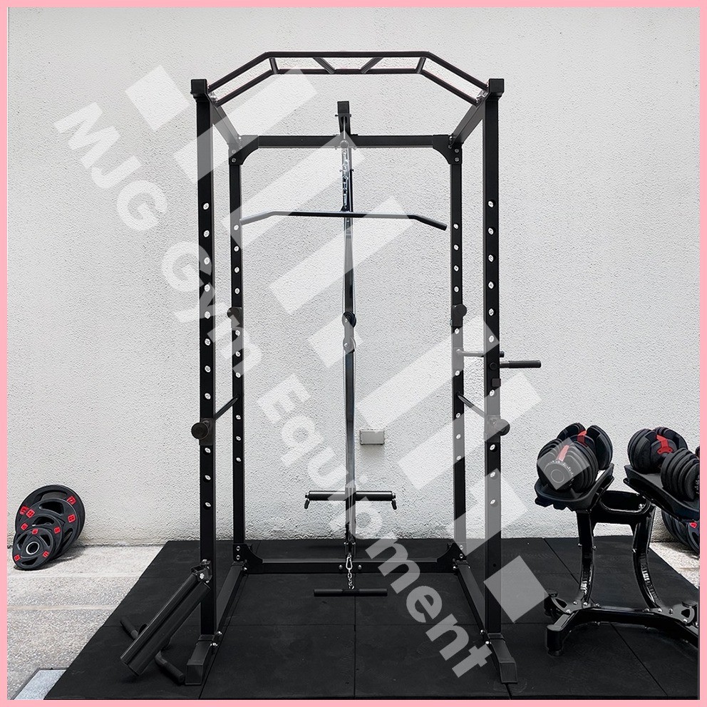 ☃ Heavy Duty Power Rack Power Cage w/ Landmine, Dip Attachment, Pull Up ...