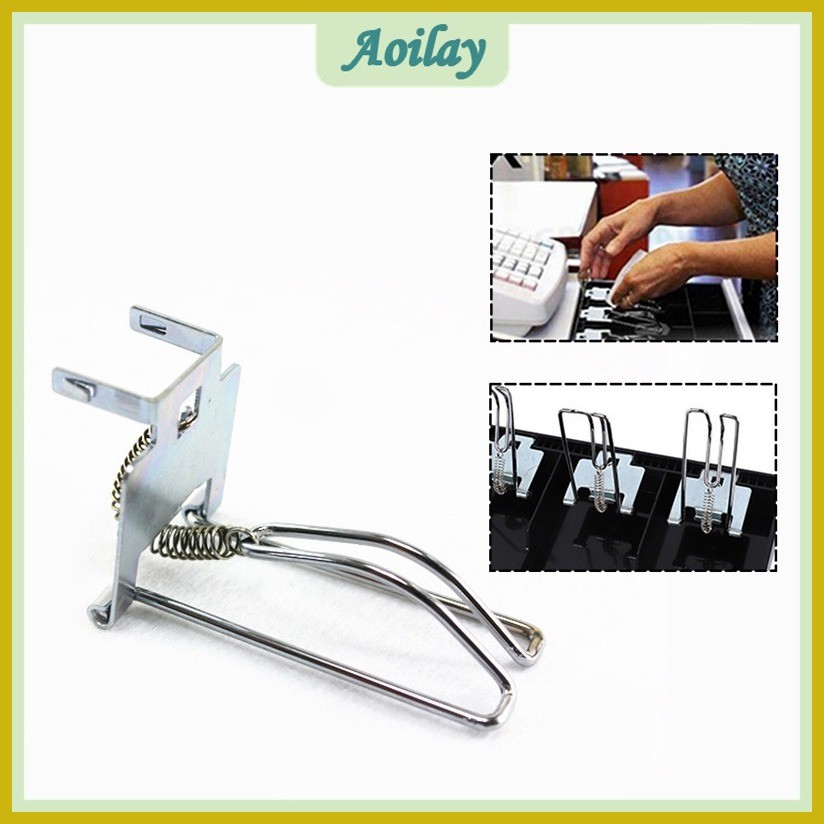 ∇ Metal Bill Clips for Supermarket Store Cash Register Drawer Box Bill ...