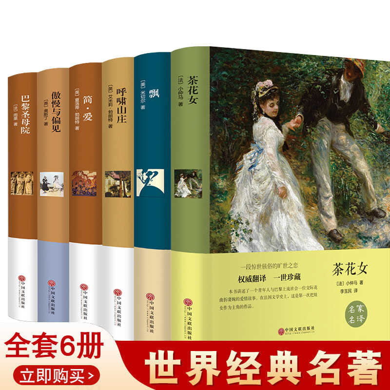 6 volumes Pride Prejudice Jane Eyre, Notre Dame Cathedral, Wuthering ...