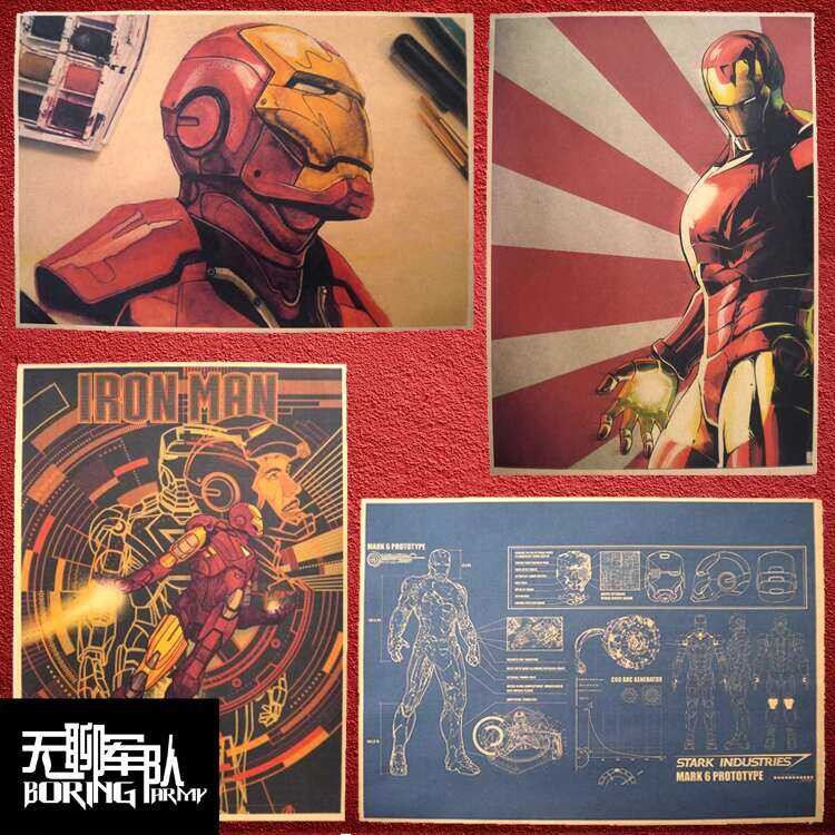 Iron Man, Marvel Comics, Avengers, Movies, Kraft Paper Posters ...