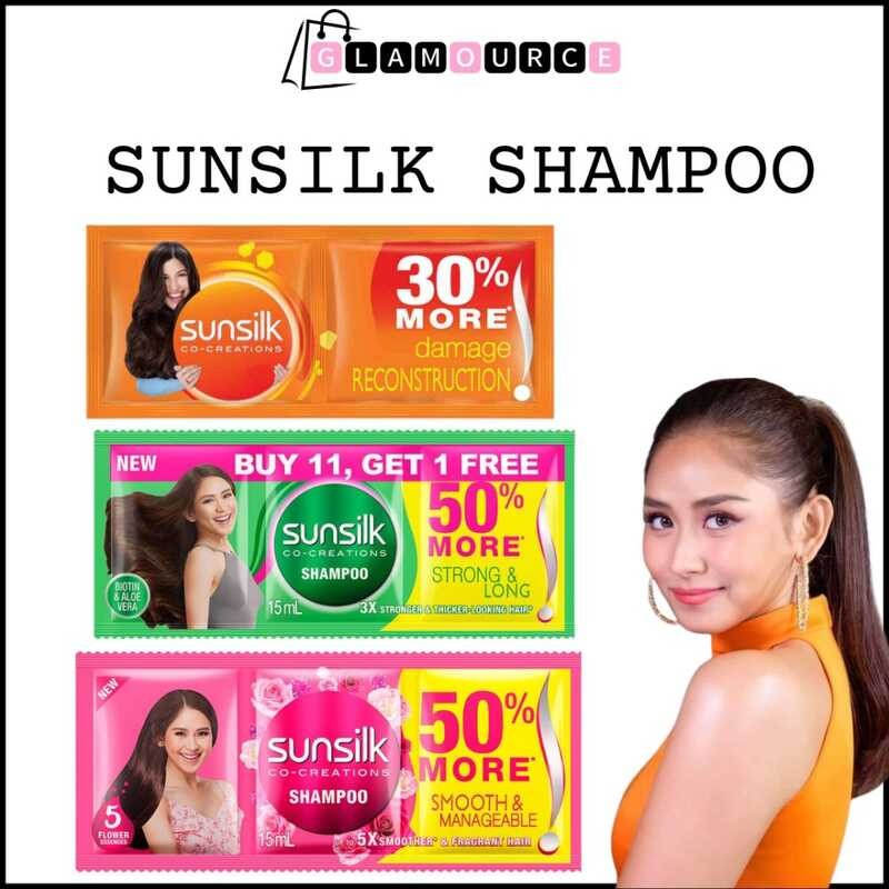 Sunsilk Shampoo Twin/Trio Sachets 1Dozen(12Pcs.) Green Pink Orange Hair ...