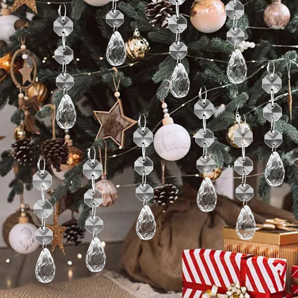 5Pcs/Set DIY Water Droplets Snowflake Decorations Christmas Hanging ...