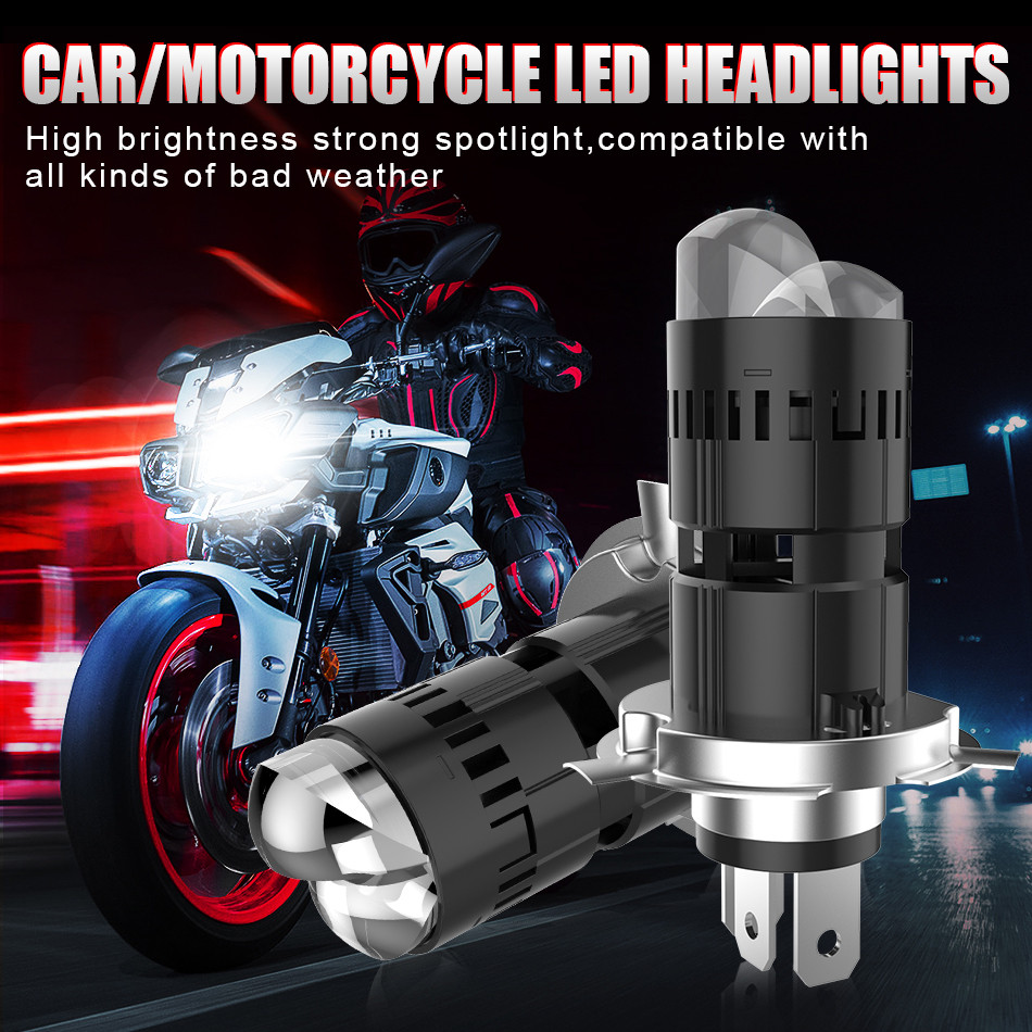 HLXG 300W Bi LED H4 Projector Wireless 30000LM High Low Beam Car Bulbs Canbus H4 Auto Motorcycle ...