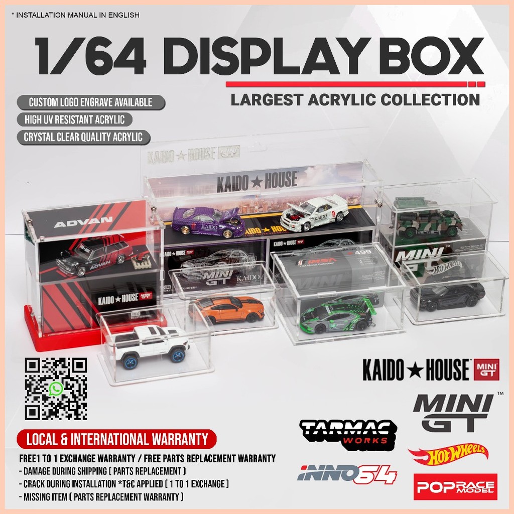 § ⚾︎ ♣ MiniGT Acrylic Display Box for 1:64 Die-cast Car Model Display ...