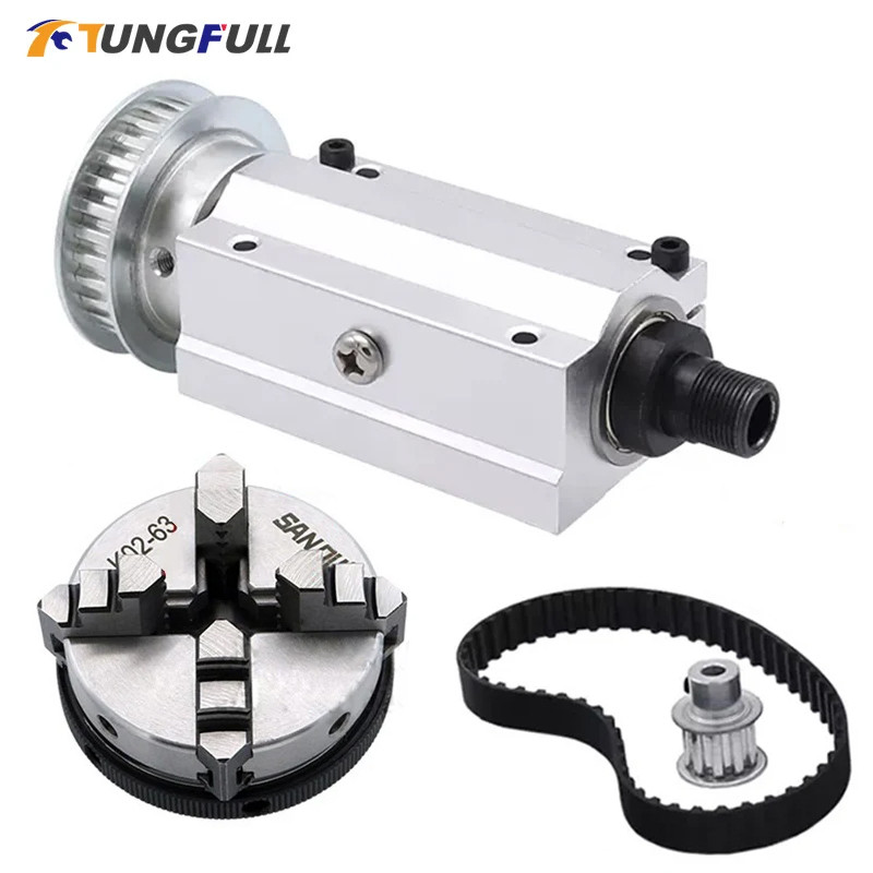 50 Four-jaw / 63 Three-jaw Chuck Spindle CNC Micro Lathe Woodworking ...