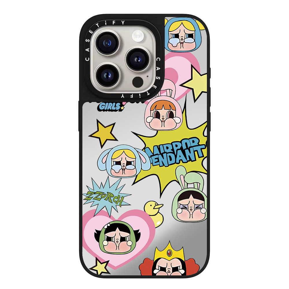 Magnetic Mirror Crying Baby Girl Bubble Mart Anti fall Phone Case For ...