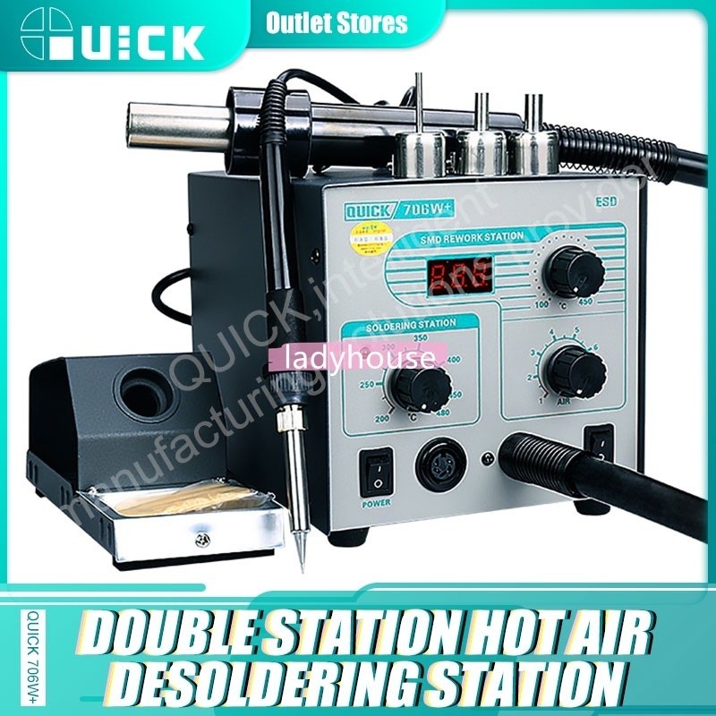 Original New Quick 706W+ Air Gun Soldering Station 2 in 1 110V/220V ...