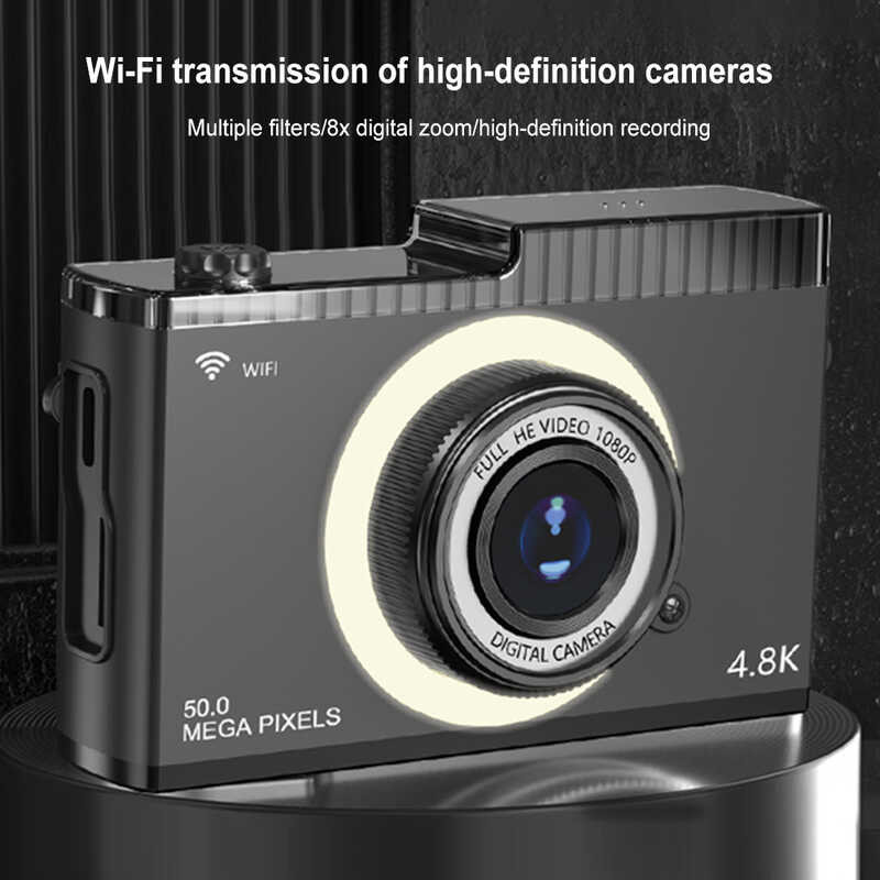 50Mp 4K FHD Digital Selfie 16X Zoom WIFI Vlogging Camera With Fill ...