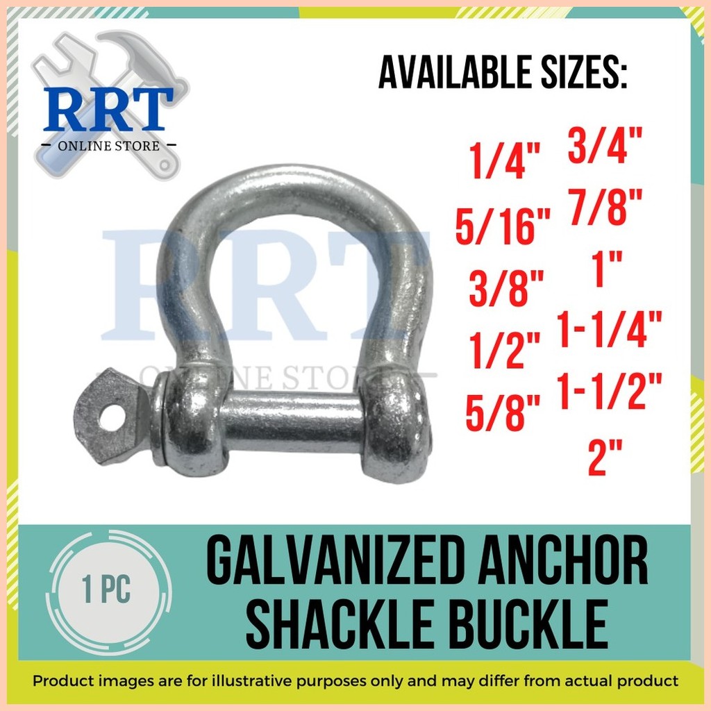 Galvanized Anchor Shackle Buckle (1/4", 5/16", 3/8", 1/2") | Shopee ...