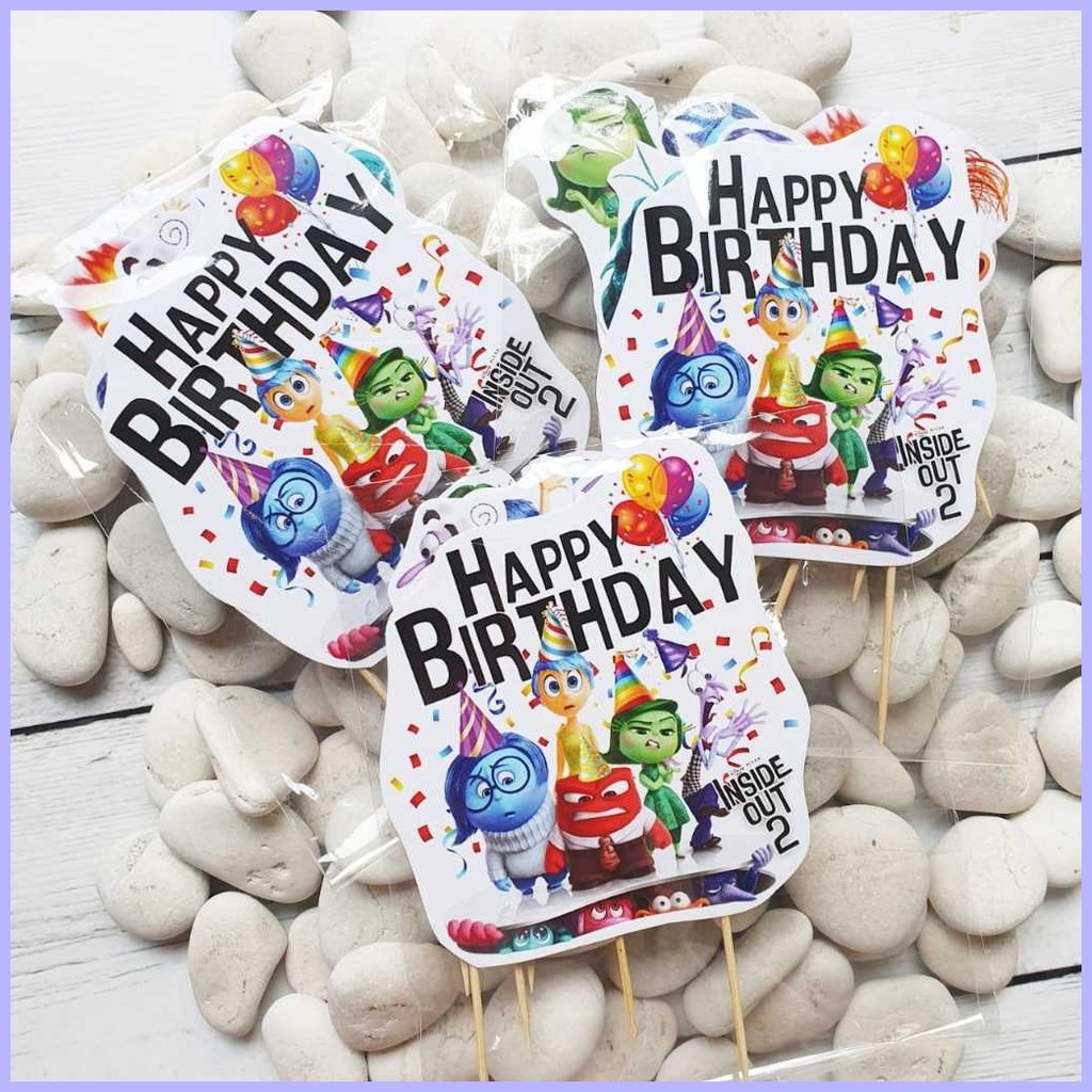Inside Out Birthday Cake Topper Cupcake Pudding Tumpeng Hampers ...